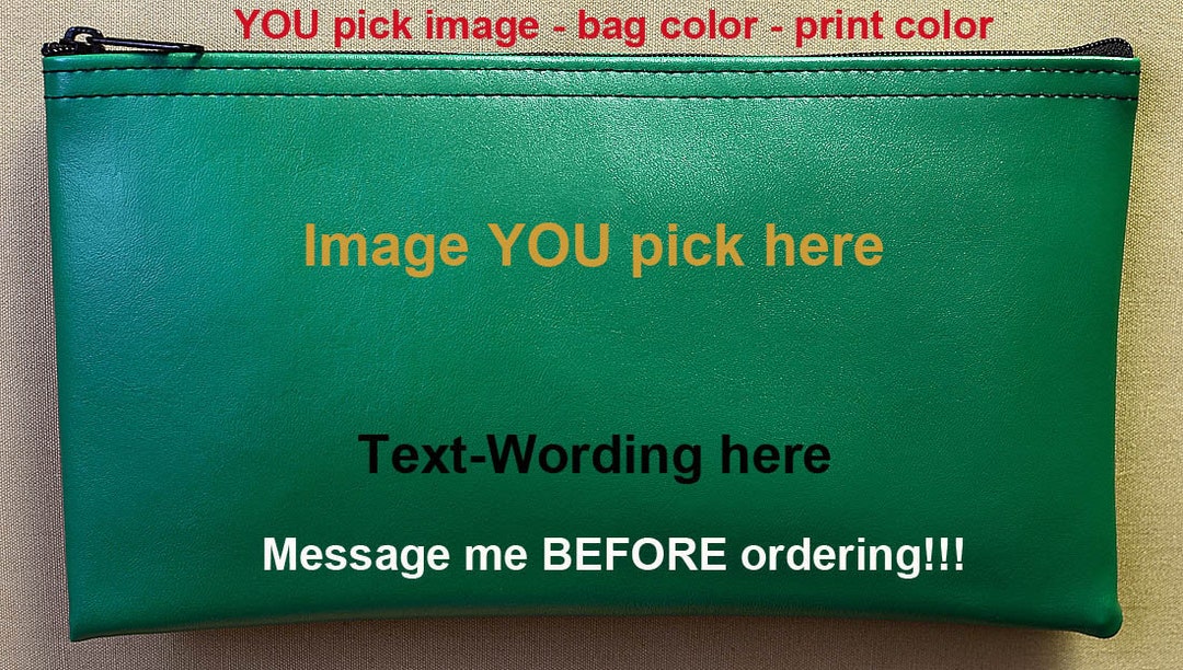 Custom - CUSTOMIZABLE Banking-money Bag - 6"h X 11"w Vinyl-leatherette ...