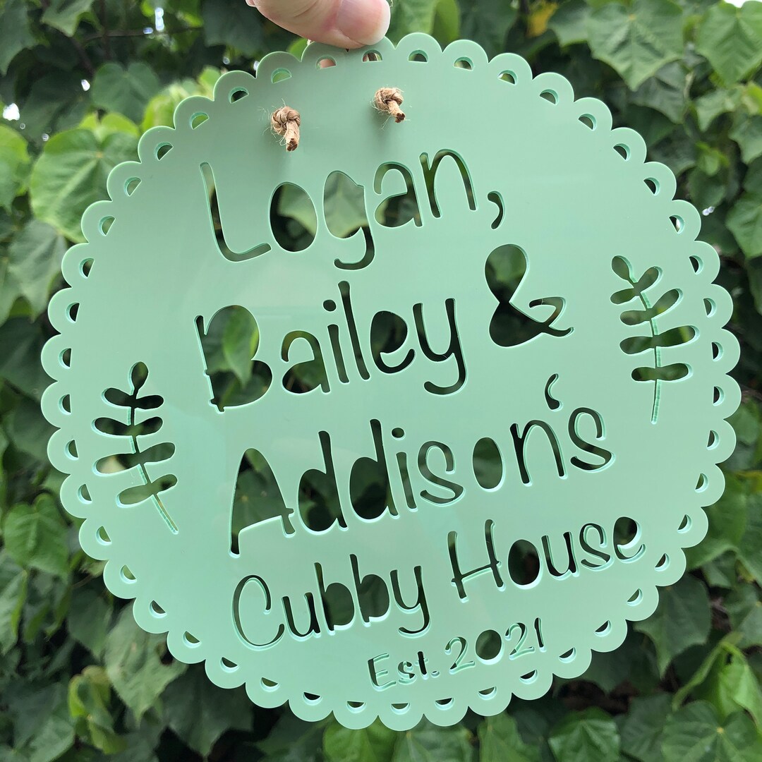 Scallop Edged Cubby House Sign | Custom Sign | Sign for Cubby | Cubby ...