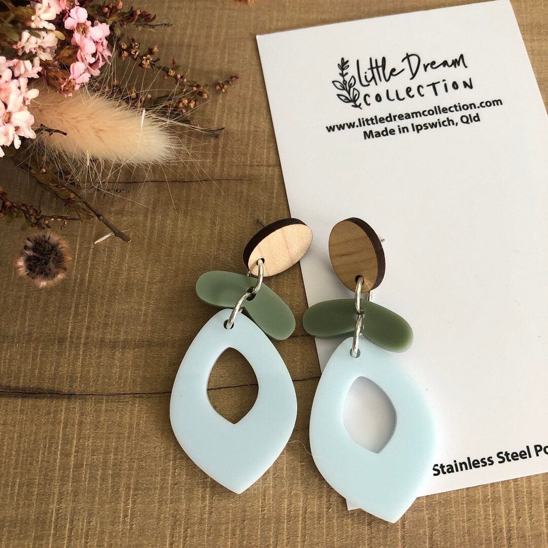 Acrylic Earrings, Small Acrylic Statement Earrings, Teardrop Acrylic ...