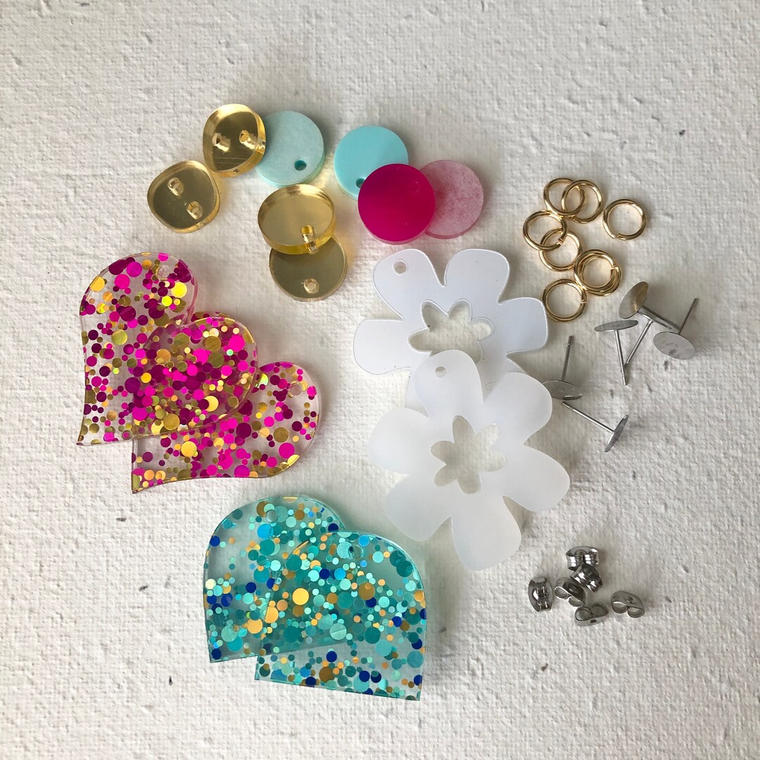 DIY Acrylic Earring Kit Earring Kit Laser Cut Acrylic Earrings DIY ...