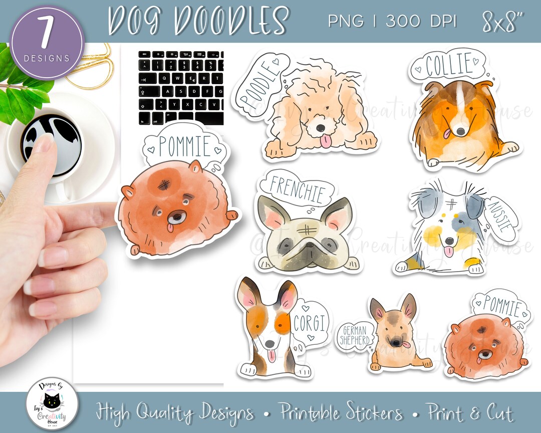 Cute Dog Stickers, Dog Digital Stickers, Dog Breed Stickers, Dog ...