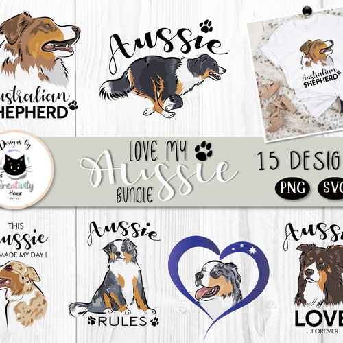 Aussie Svg Bundle Aussie Clipart Australian Shepherd Svg - Etsy