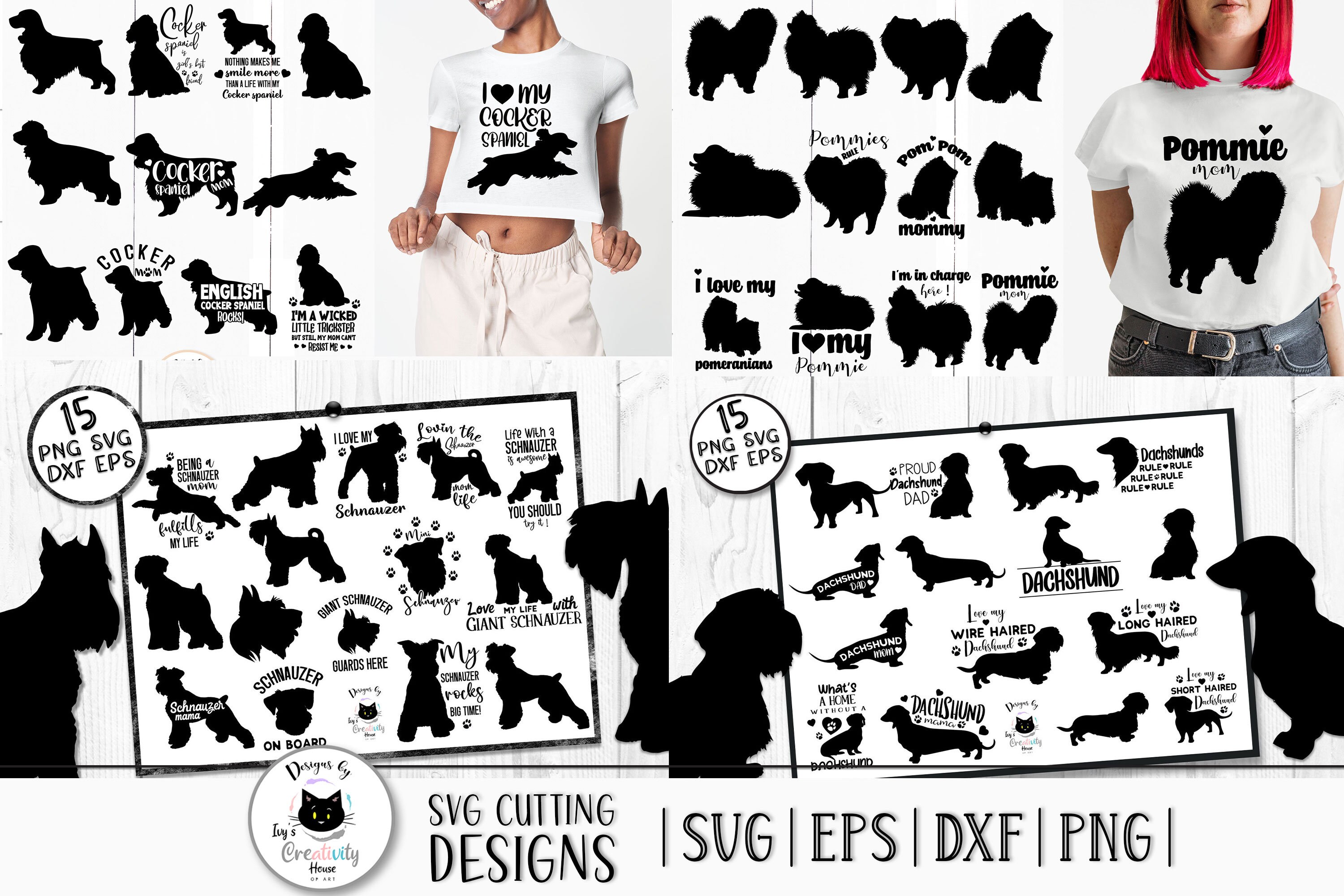 Mega Bundle Dog Silhouette Svg, Dog Clipart Bundle, Dog Svg Files for ...