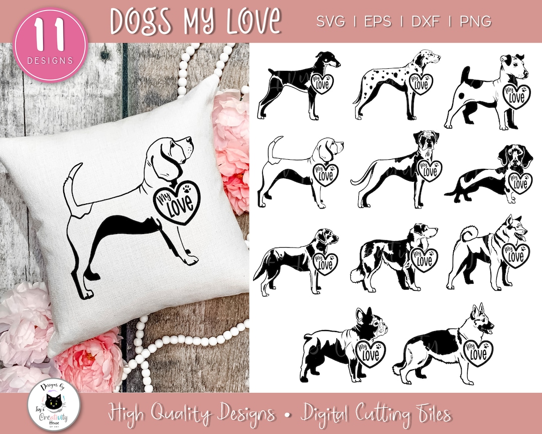 Fichiers svg chien pour cricut, chien Silhouette Svg, Svg pour amoureux ...