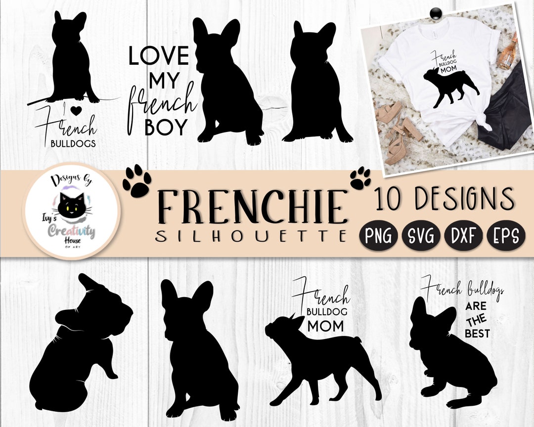 Bulldog francés svg silueta de perro svg raza de perro svg - Etsy España
