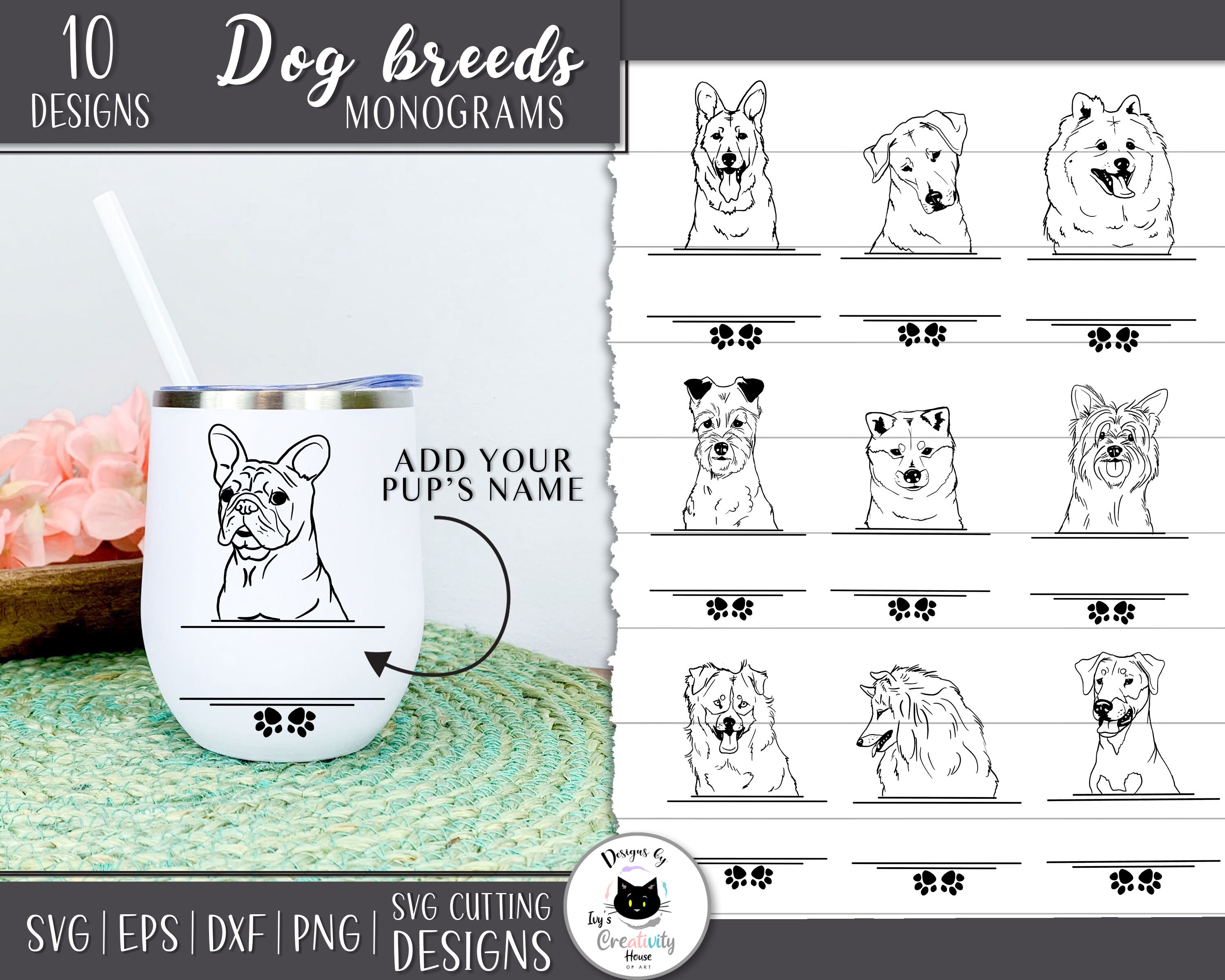 Dog Svg Bundle Dog Monogram Monogram Svg Dog Svg Design - Etsy