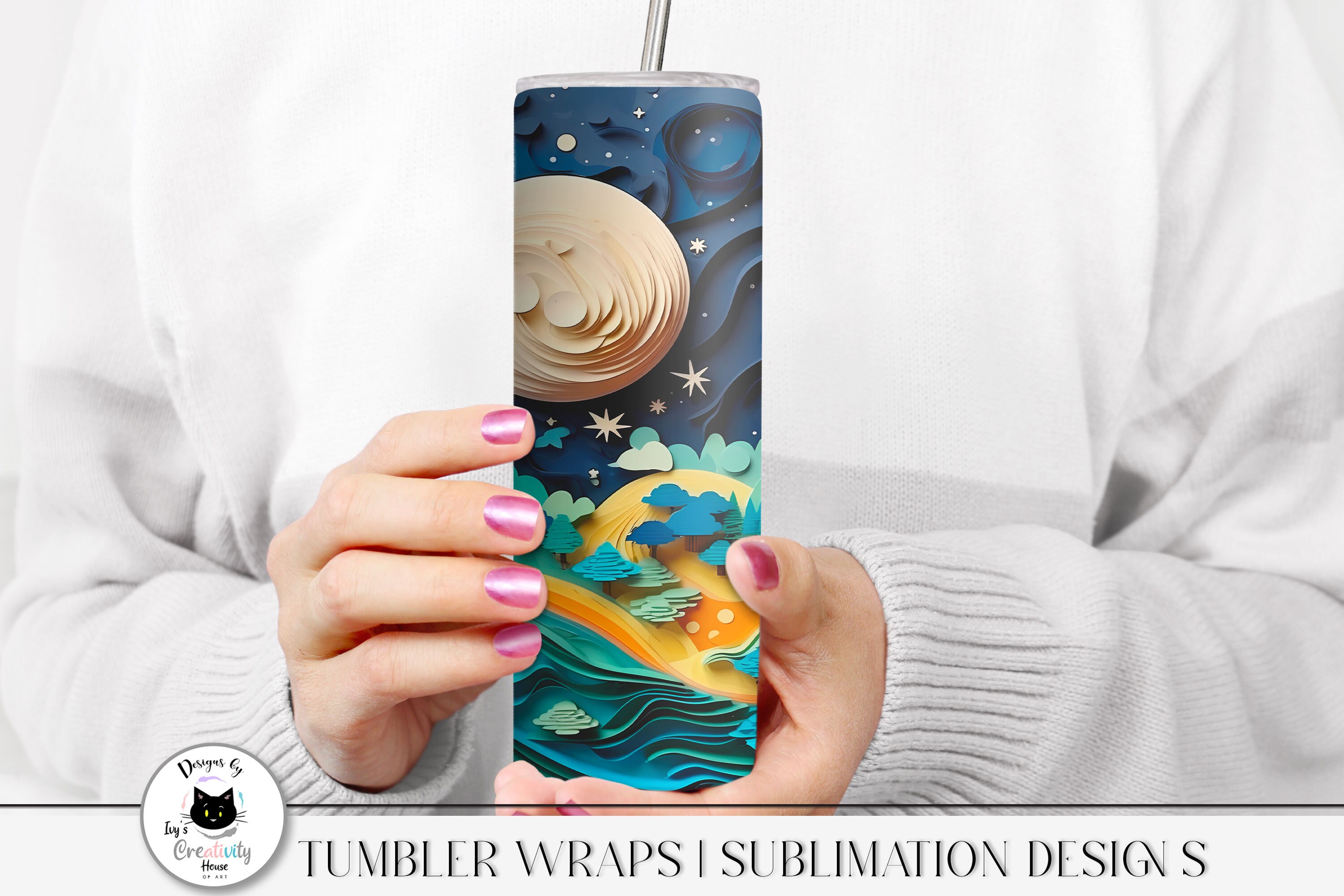 Space Tumbler Wrap, 3d Tumbler Designs, Galaxy Tumbler Png, 3d ...