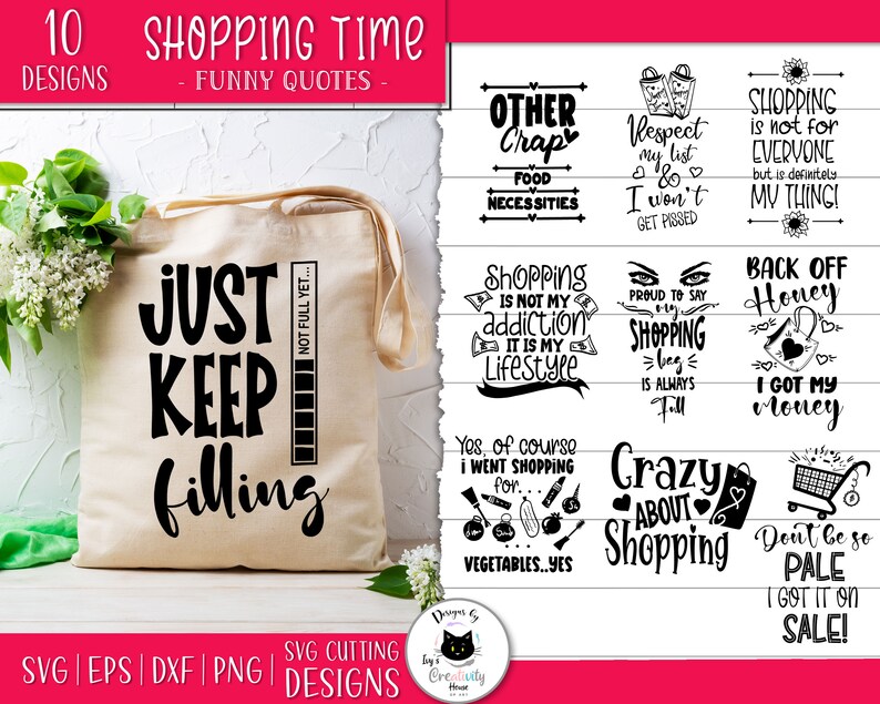 Funny Svg Bundle Sarcastic Svg Bundle Shopping Bag Svg Tote Bag Svg
