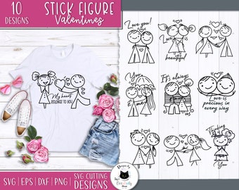 Valentines Day Stick Figure Svg - Etsy