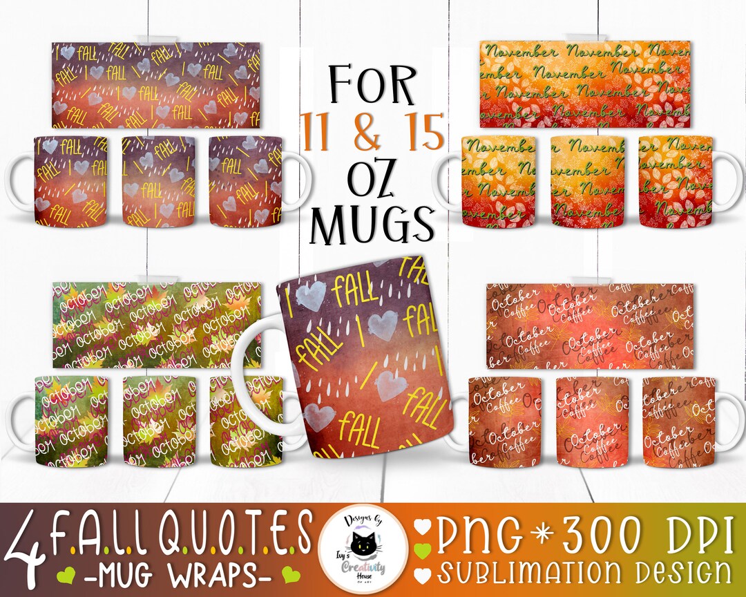 Fall Mug Png Fall Sublimation Designs Autumn Png Bundle - Etsy