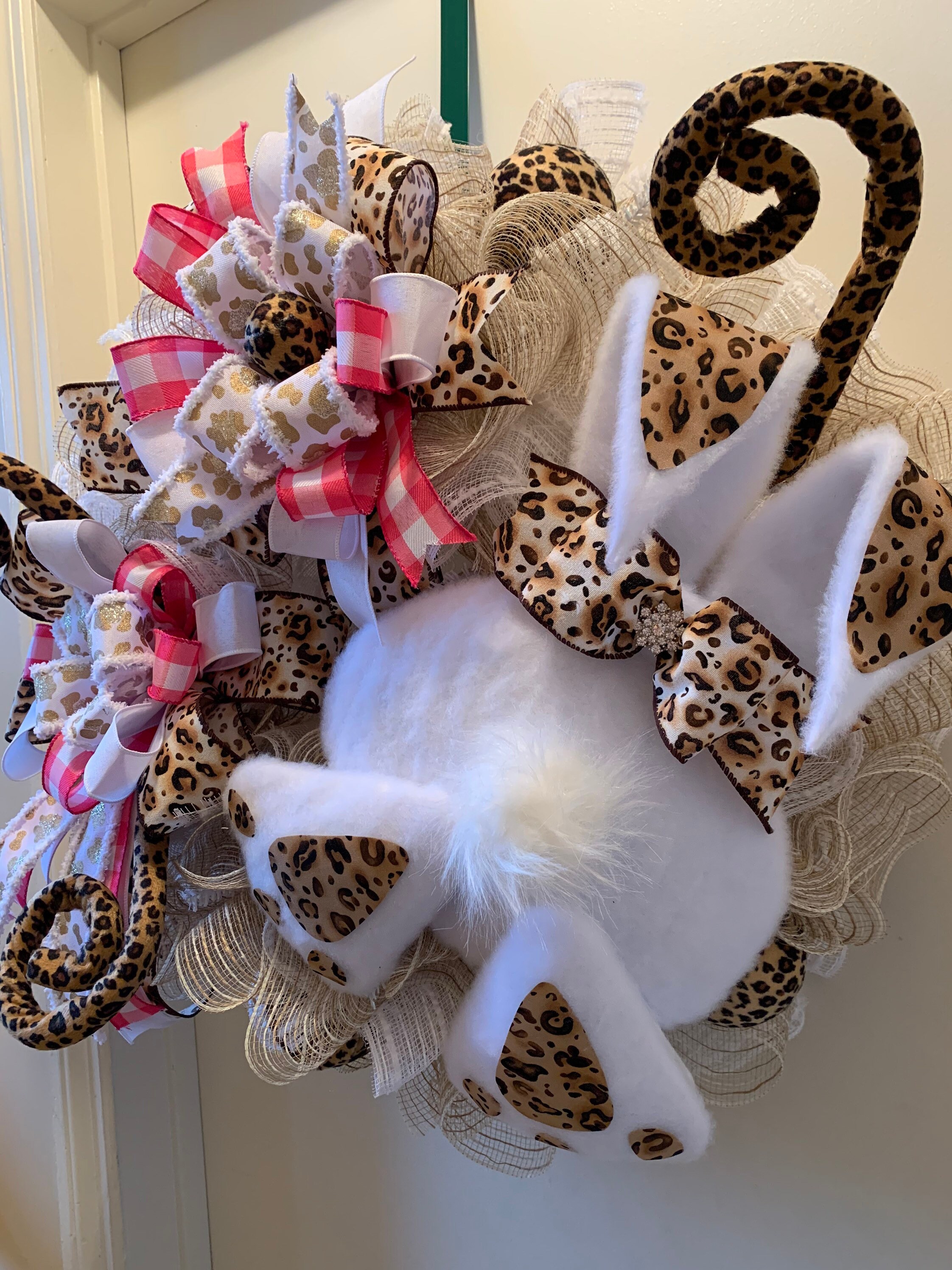 Easter Bunny Leopard Wreath Leopard Wreath Leopard Decor - Etsy.de