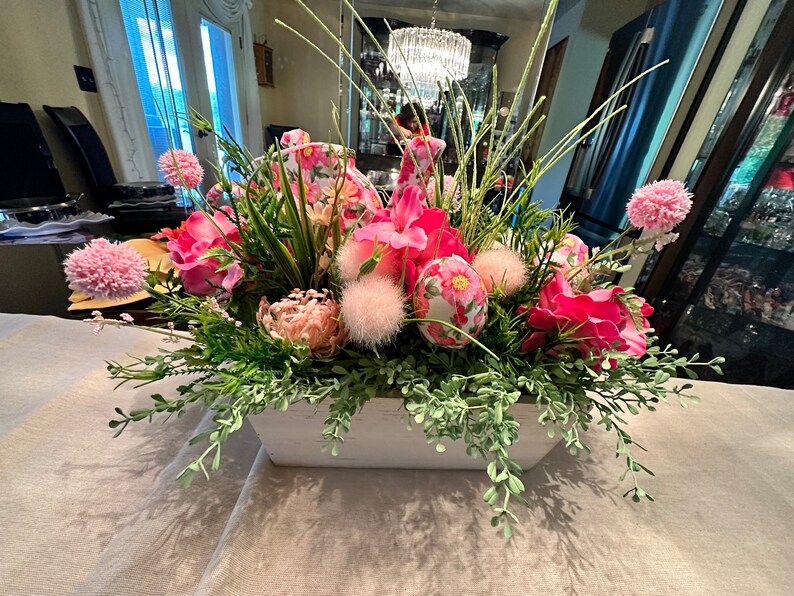 Pink Table Centerpiece, Tea Pot Centerpiece, Flower Centerpiece, Pink ...