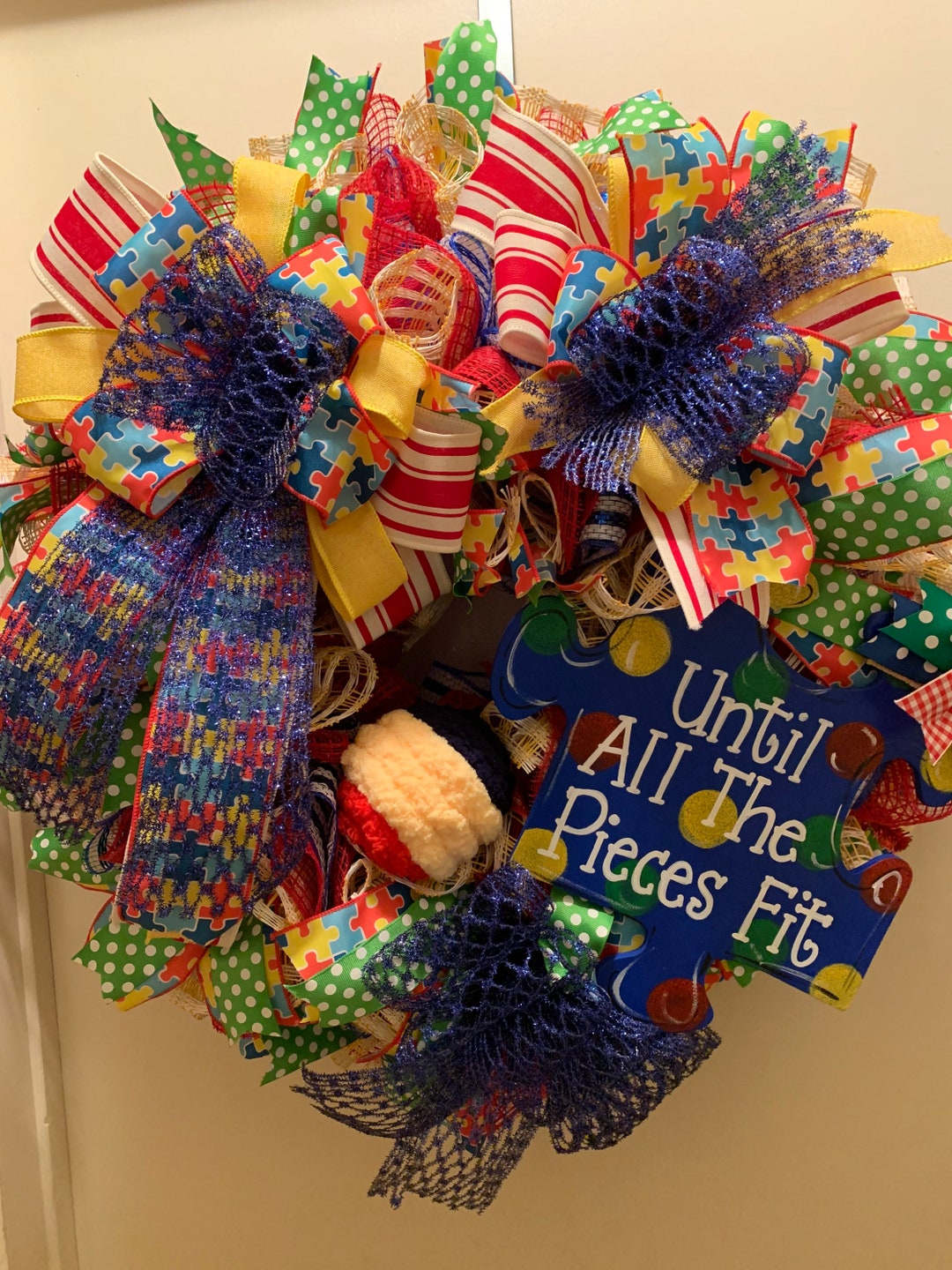 Autism Door Wreath, Autism Wreath, Autism Decor, Autism Gift, Home ...