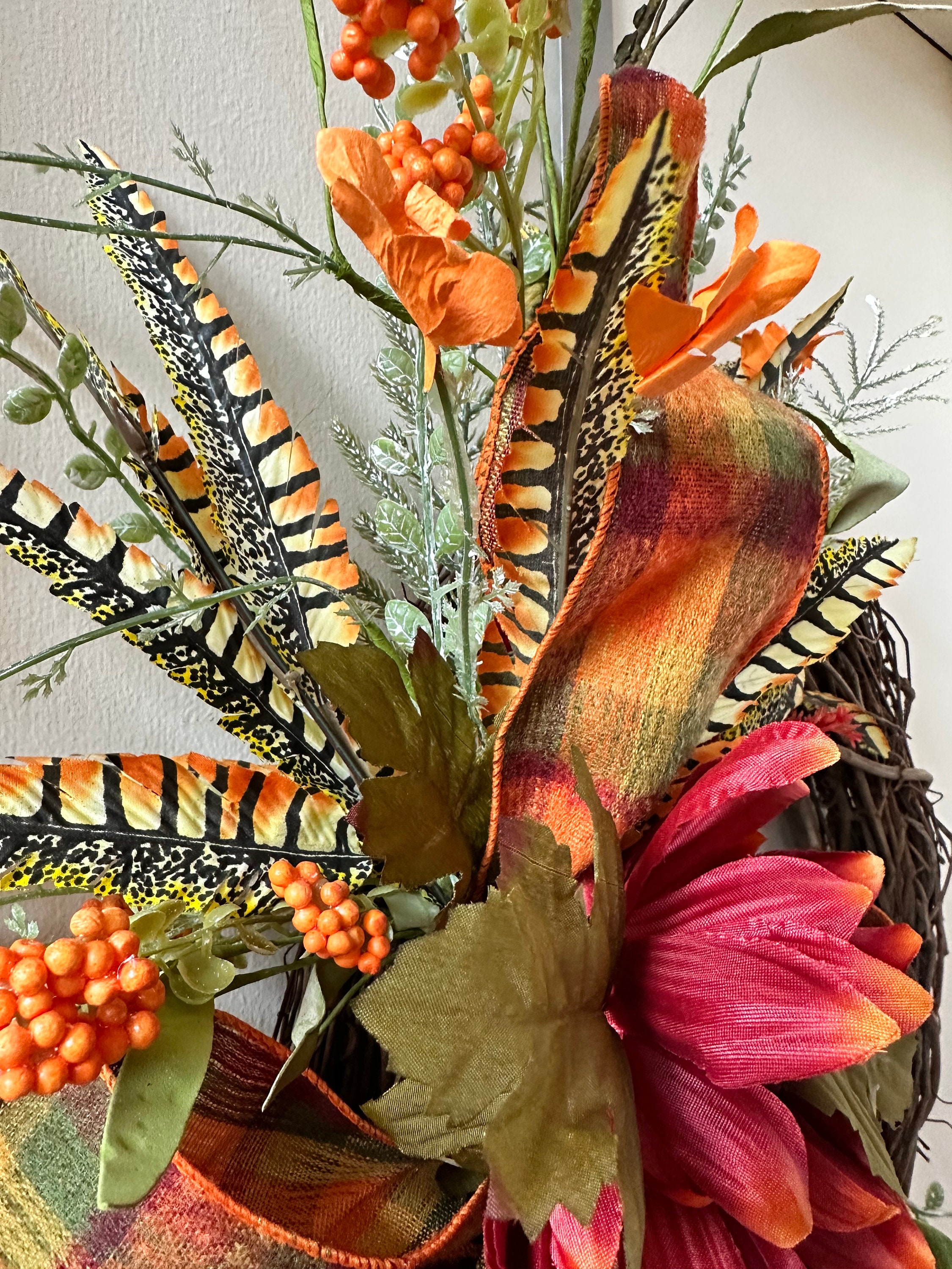 Fall Grapevine Door Wreath, Autumn Grapevine Door Wreath, Fall Decor ...