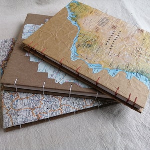 Custom Made to Order Map Travel Journal Notebook, Large - Etsy
