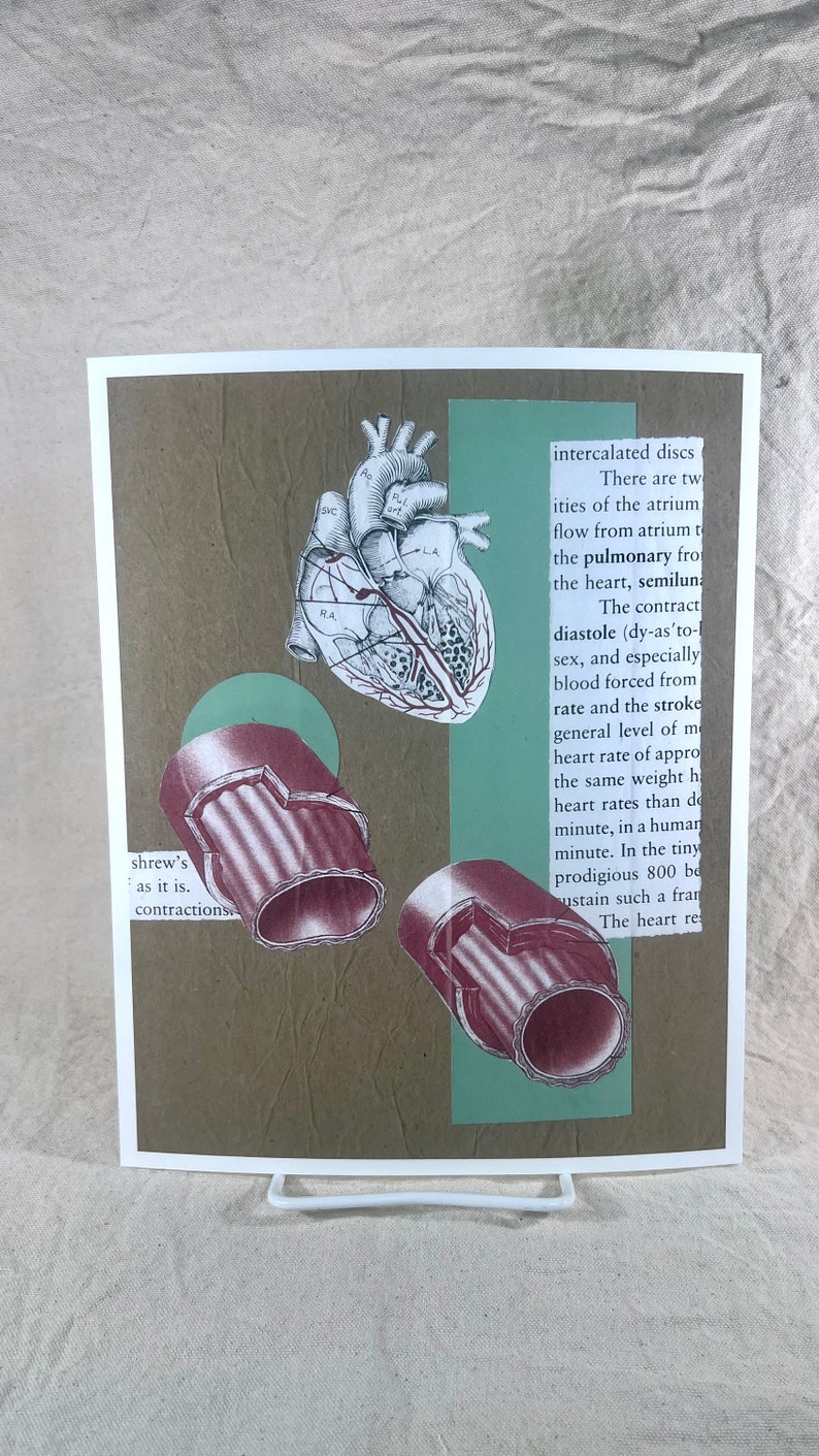 Heart Art Print Anatomical Heart Collage Print Collage Heart Print Collage Art Print Valentines ...