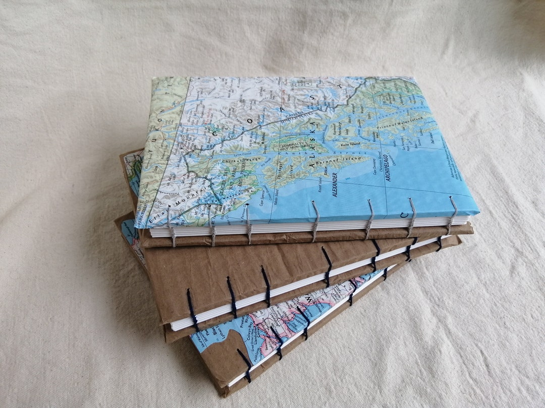 Custom Made to Order Map Travel Journal Notebook, Medium - Etsy