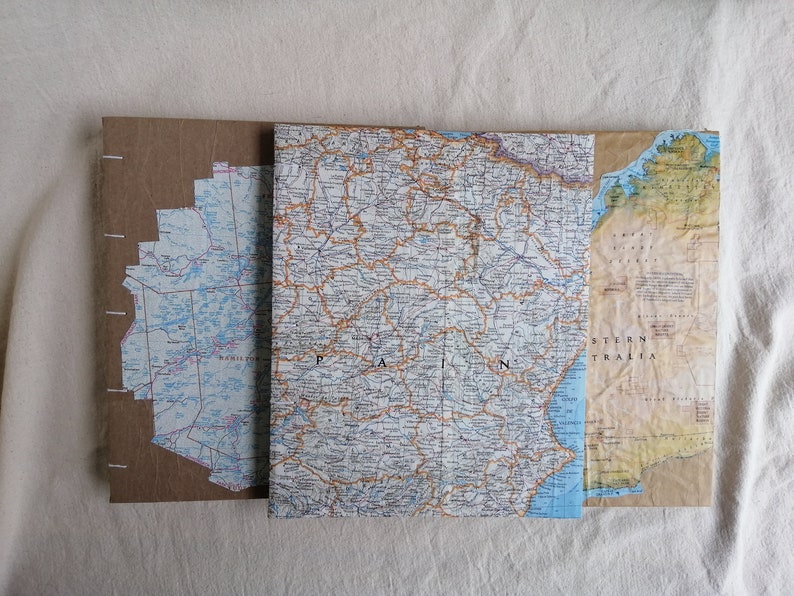 Custom Made to Order Map Travel Journal Notebook, Large - Etsy