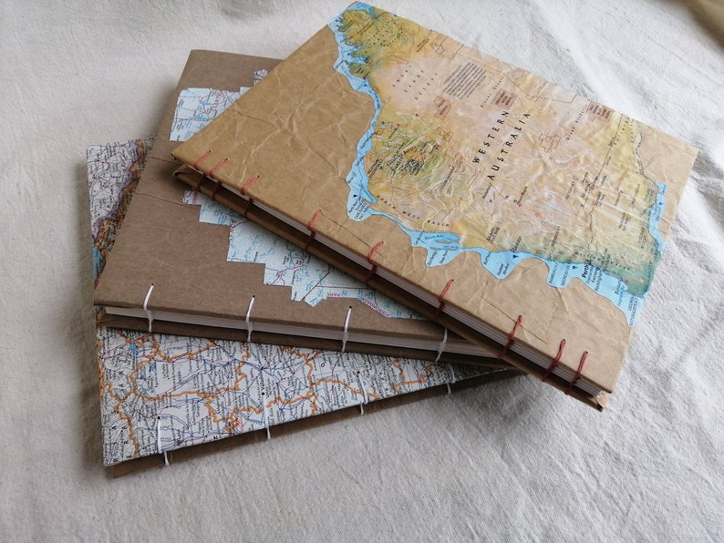 Custom Made to Order Map Travel Journal Notebook, Large - Etsy