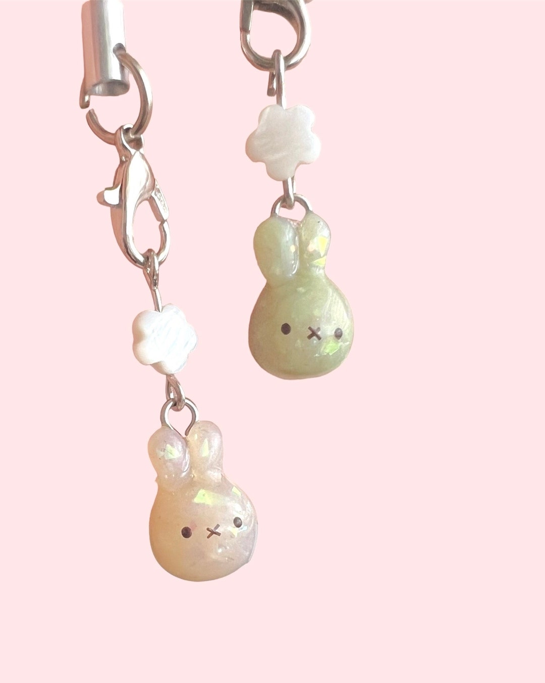 Handmade Clay Sparkly Crystal Miffy Phone Charm - Etsy