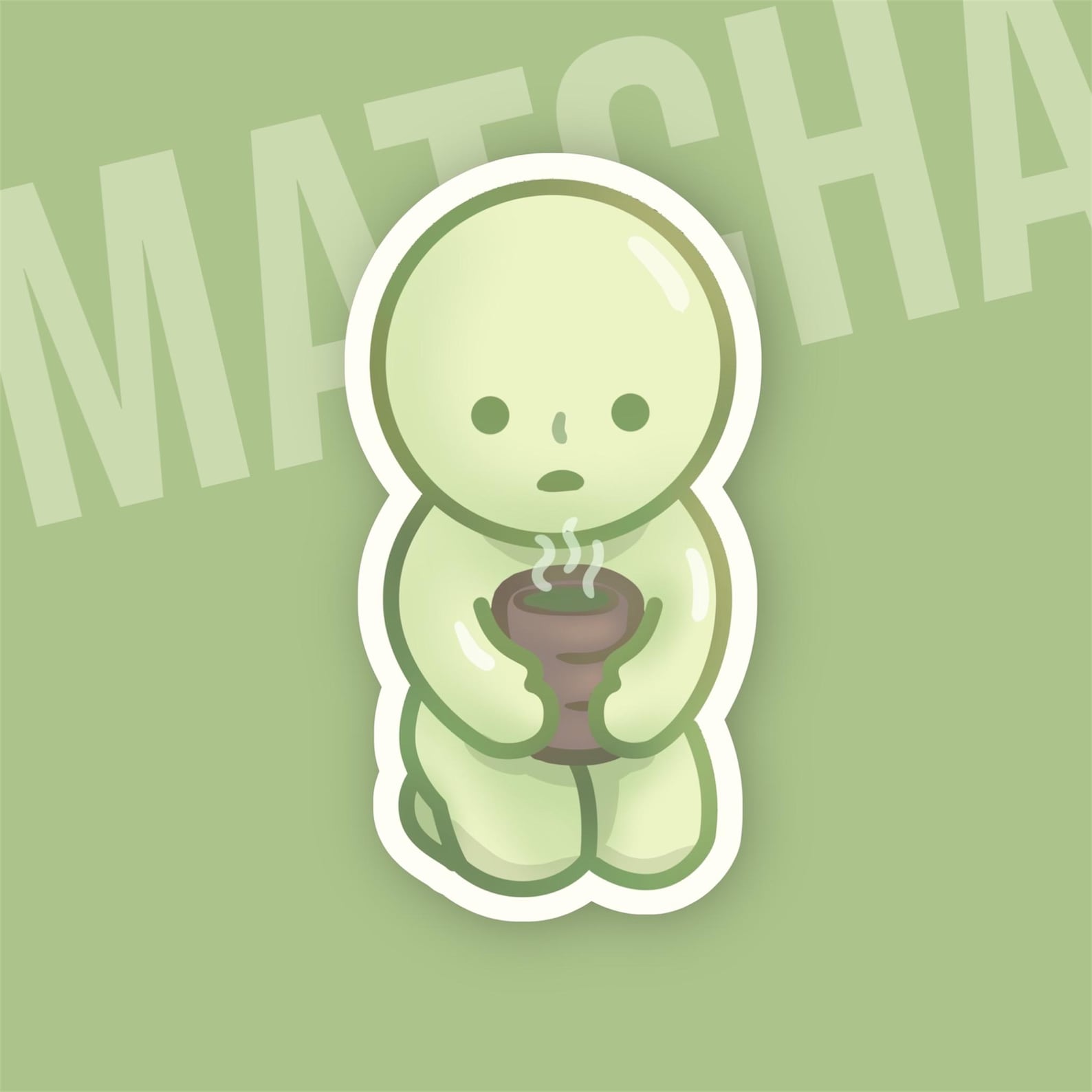 Smiski Matcha Tea Green Guy Waterproof Vinyl Sticker - Etsy