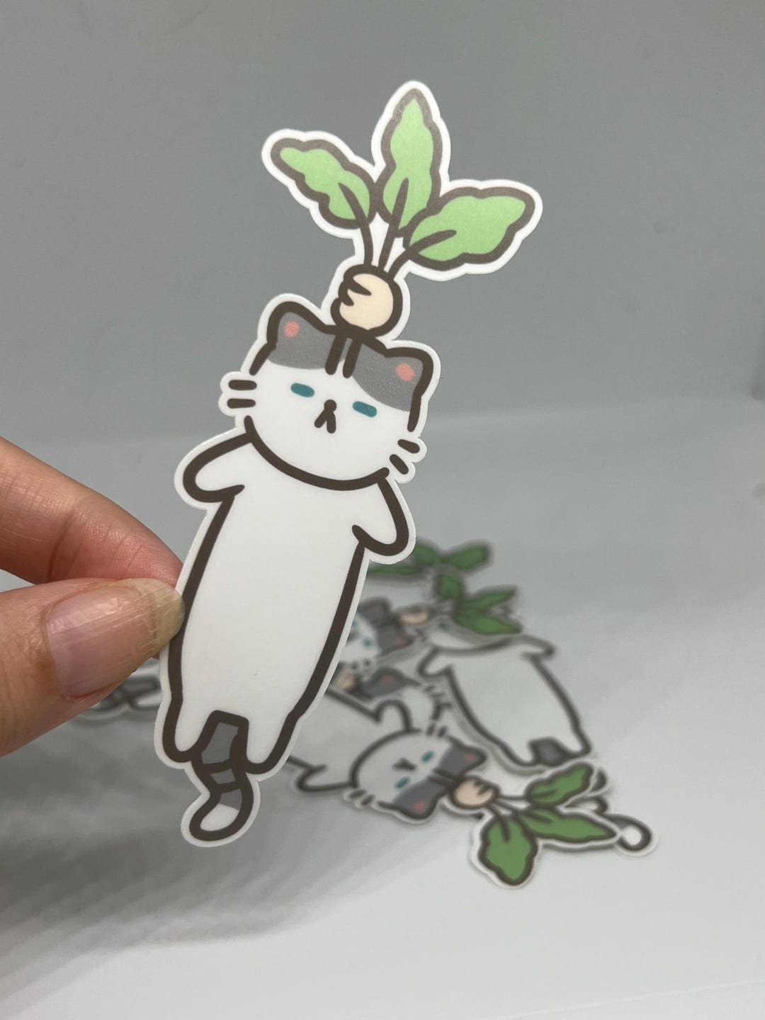 Long Cat Turnip Waterproof Sticker - Etsy