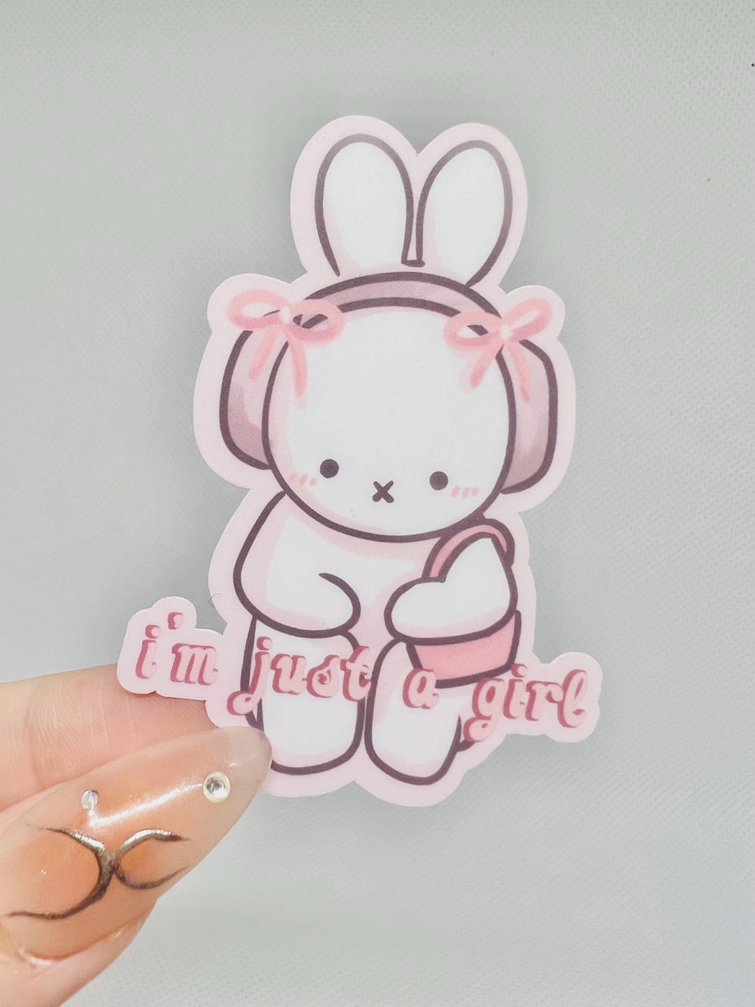 I’m Just a Girl Coquette Miffy Sticker - Etsy