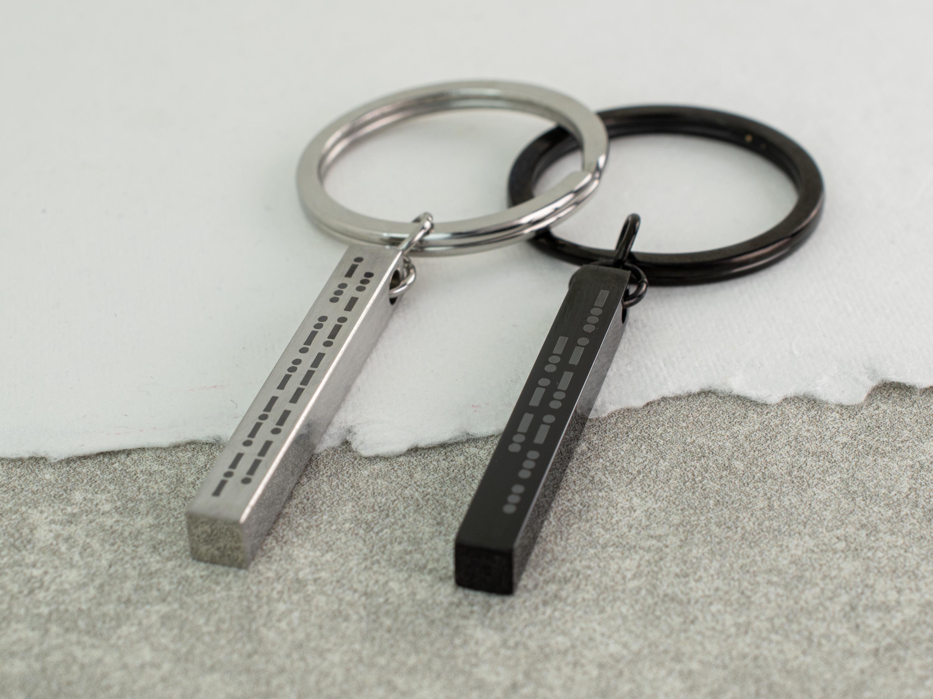 Custom Engraved Morse Code Keychain, Personalized Hidden Message Gift ...