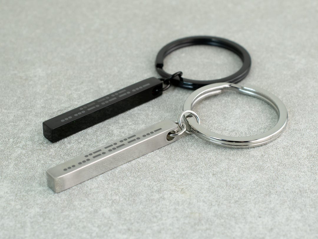 Custom Engraved Morse Code Keychain, Personalized Hidden Message Gift ...