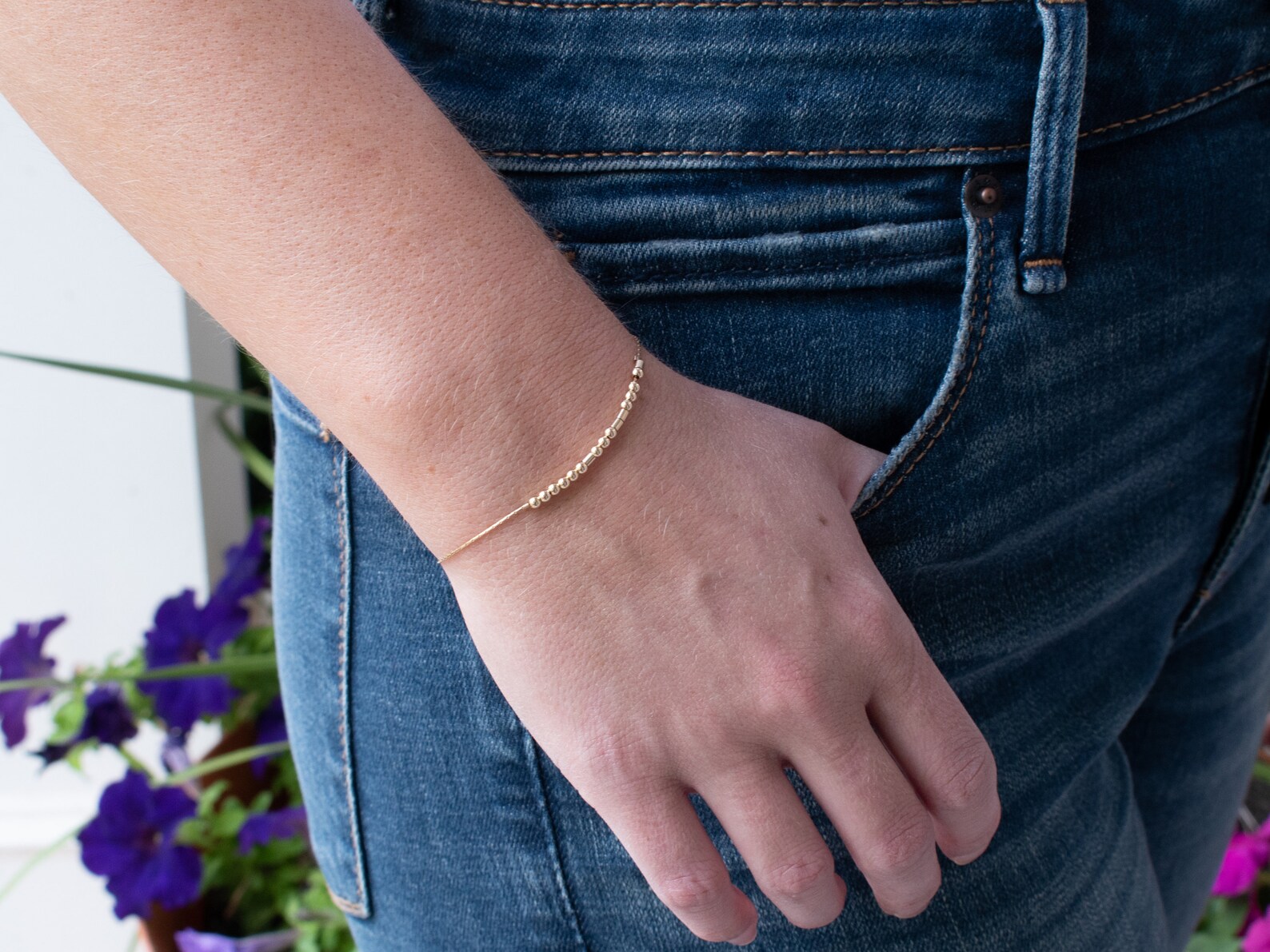 Morse Code Bracelet Personalized Dainty Beaded Bracelet - Etsy