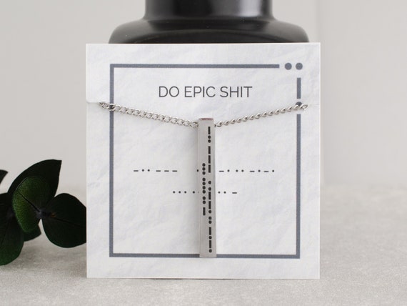 Do Epic Shit Morse Code Necklace Men's Engraved Steel - Etsy