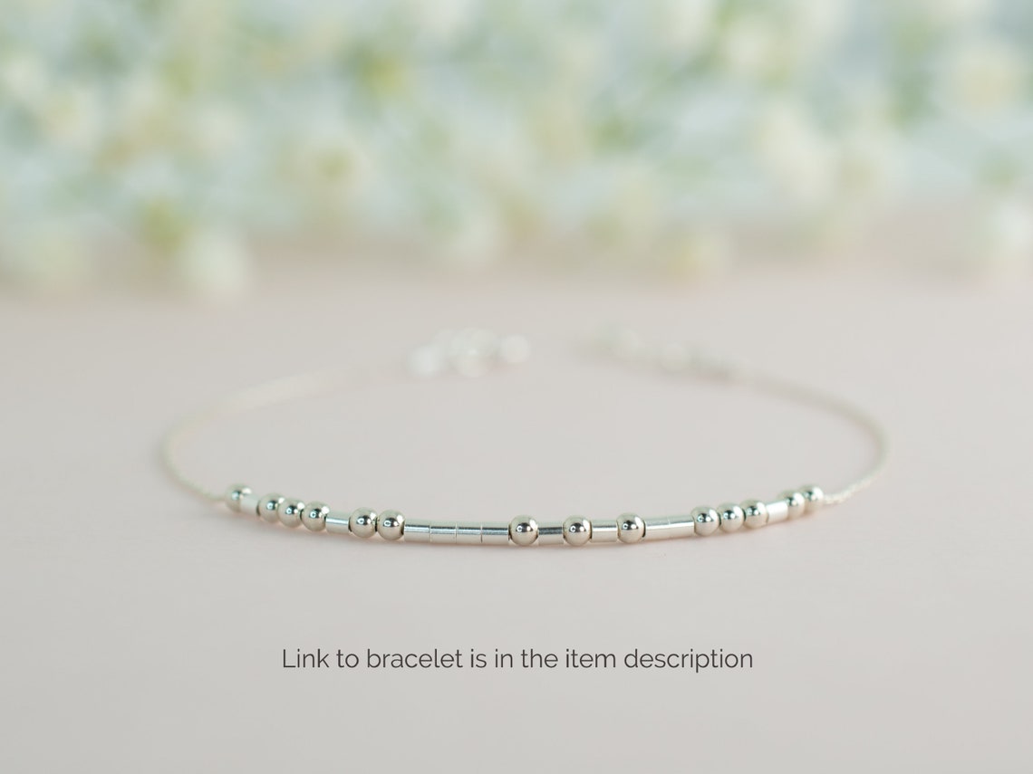 Personalized Morse Code Necklace Custom Name Tiny Bead - Etsy