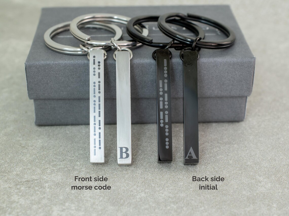 Custom Engraved Morse Code Keychain, Personalized Hidden Message Gift ...