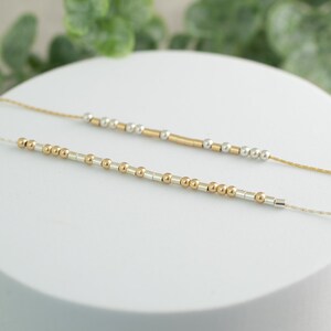 Strong AF Mixed Metal Morse Code Necklace, Strength Message, Anxiety ...