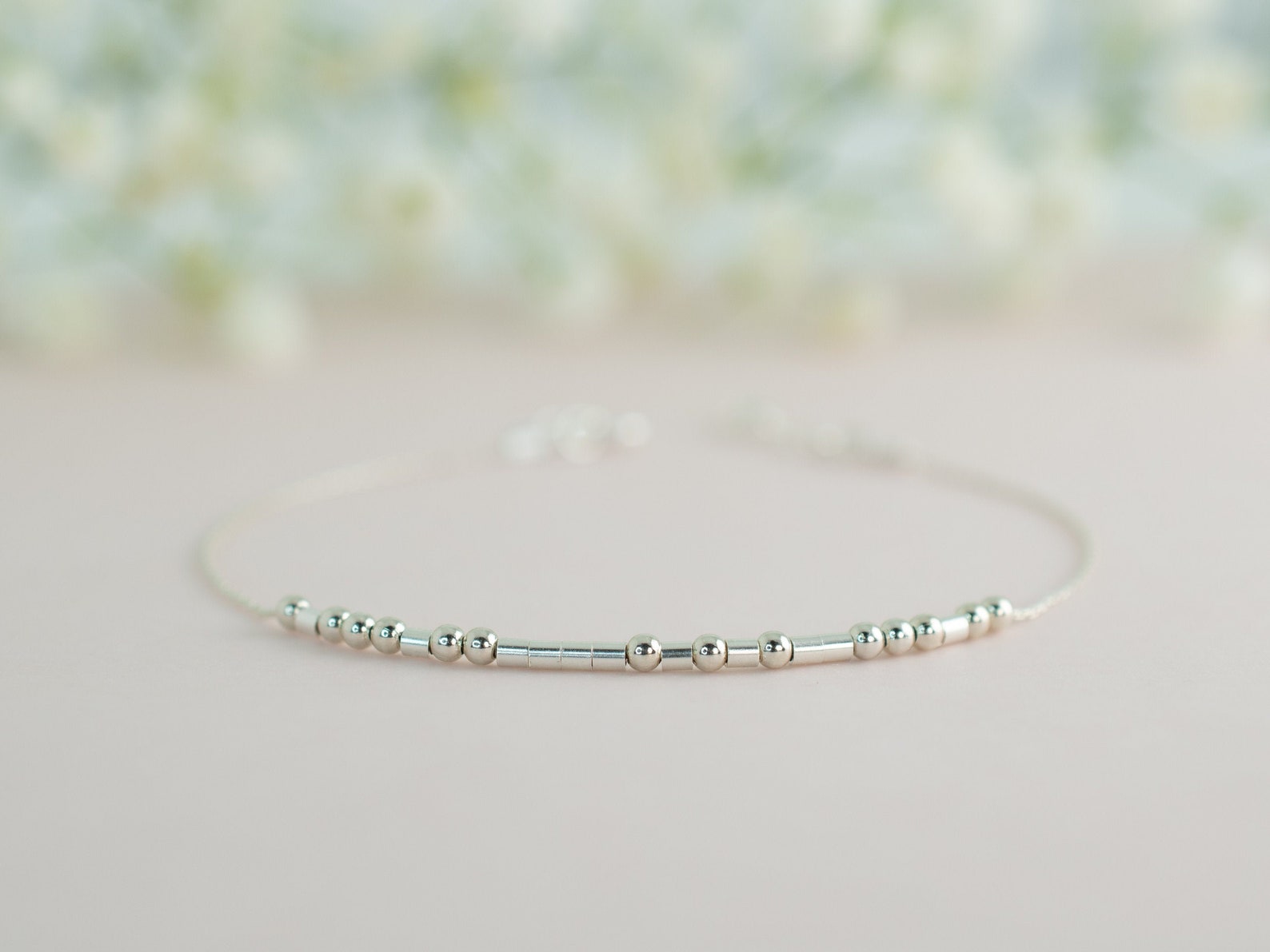 Morse Code Bracelet Personalized Dainty Beaded Bracelet - Etsy