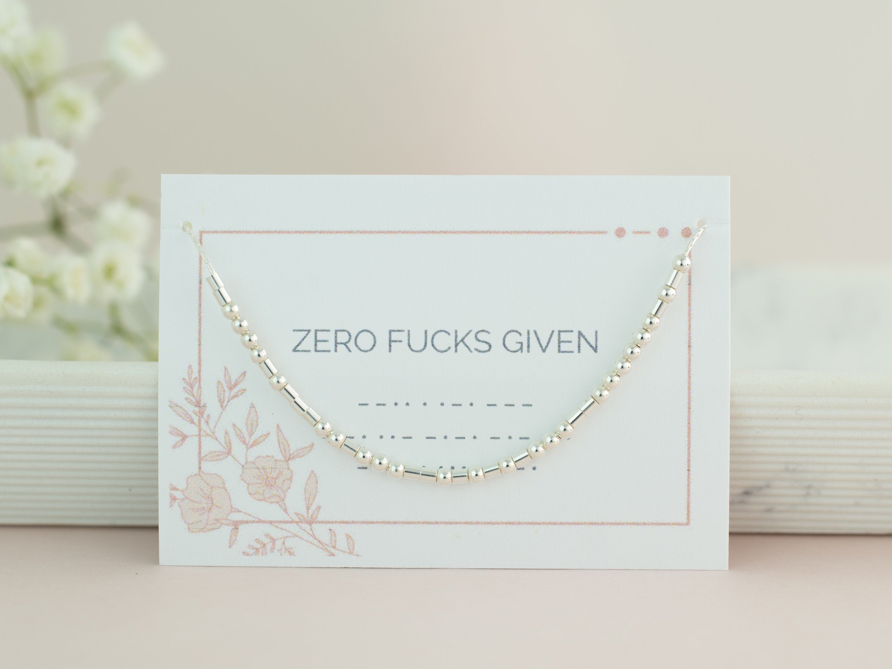 Zero Fucks Given Morse Code Necklace Female Empowerment | Etsy