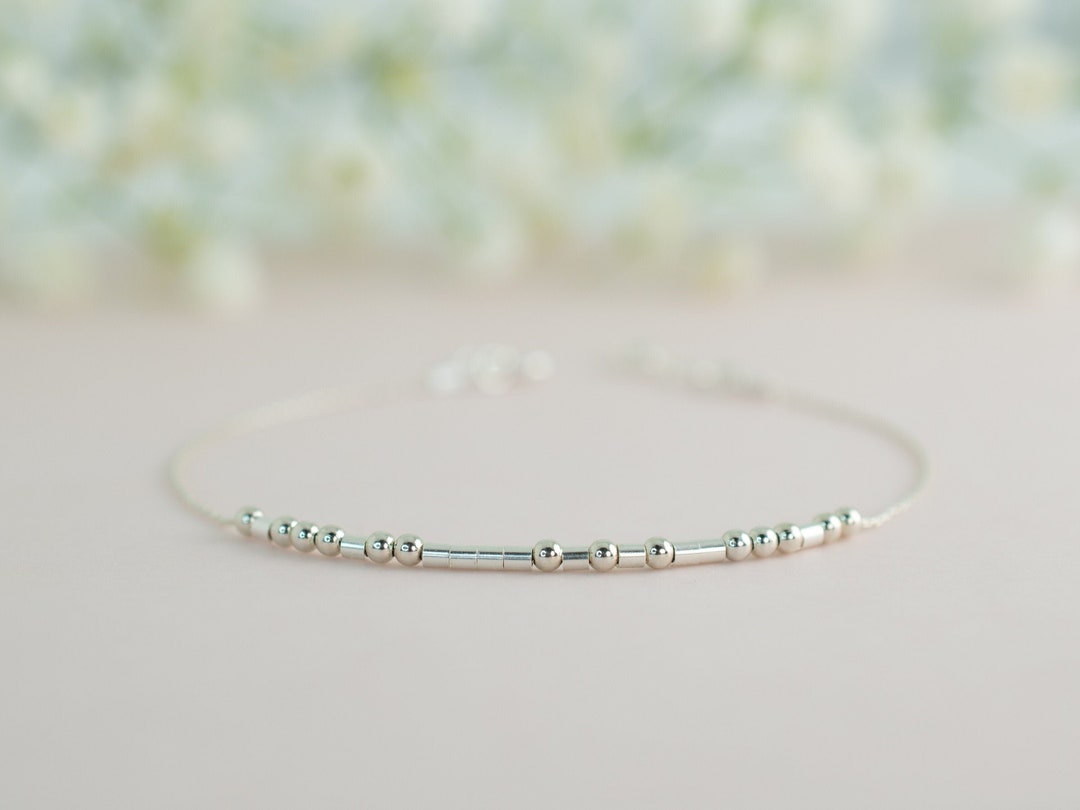 Morse Code Bracelet, Personalized Dainty Beaded Bracelet, Profanity ...