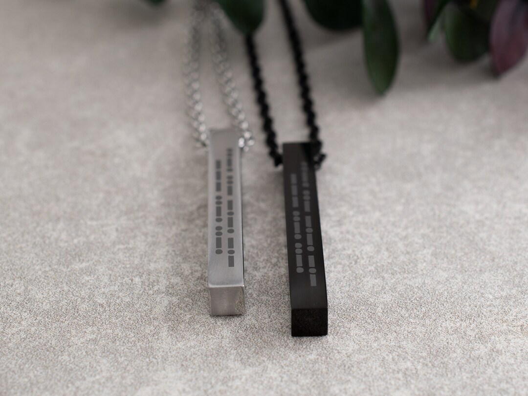 Do Epic Shit Morse Code Necklace, Men's Engraved Steel Pendant, BA MBA ...