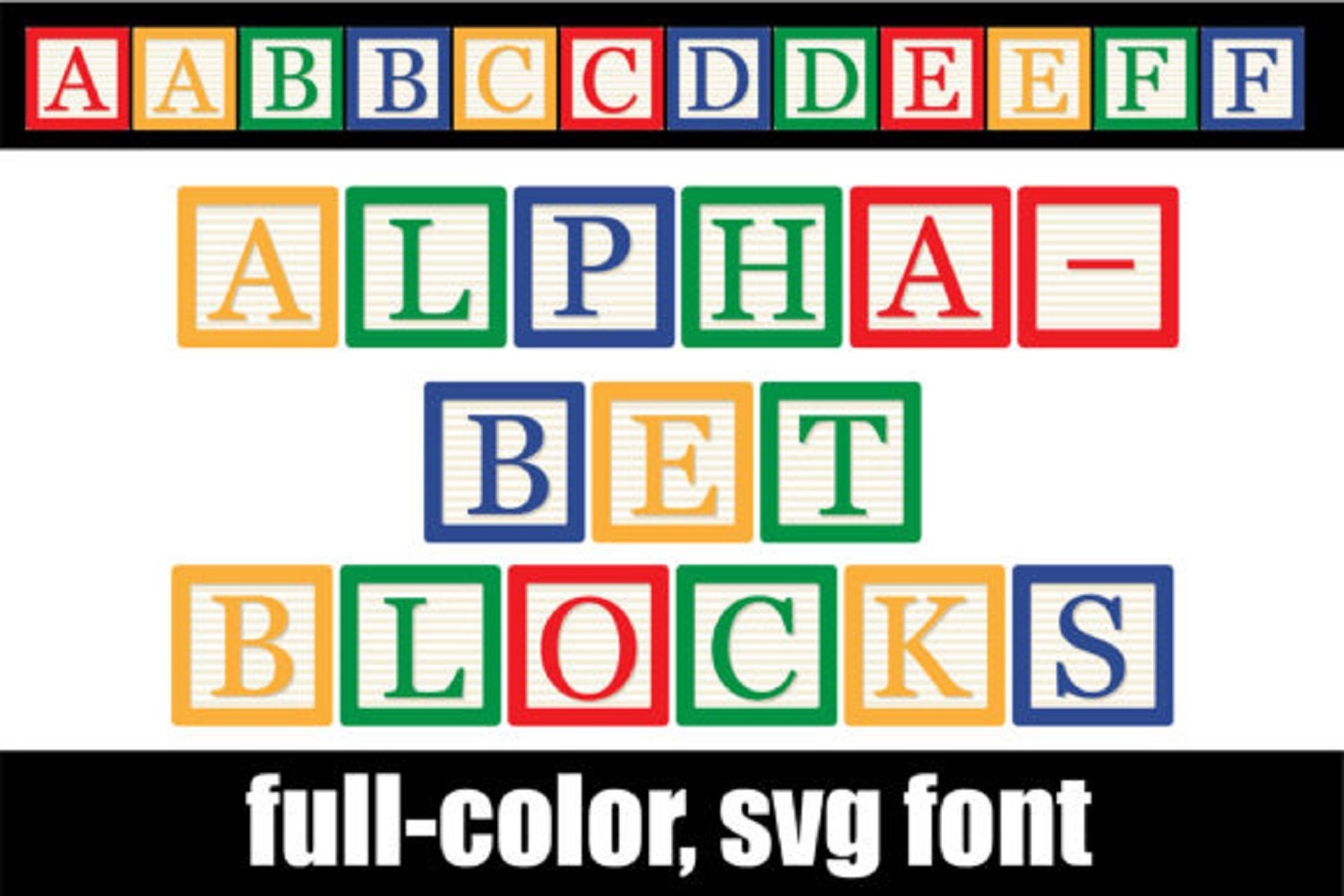 Alphabet Blocks Font Colorful Font, Digital Font, Handwritten Letters ...