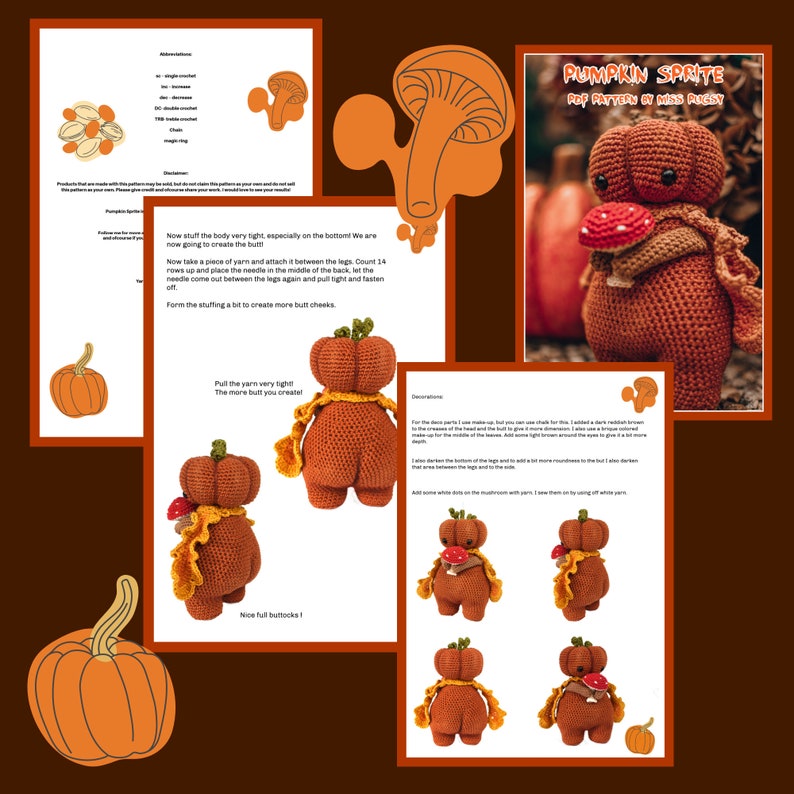 PDF Pattern Pumpkin Sprite Language English - Etsy