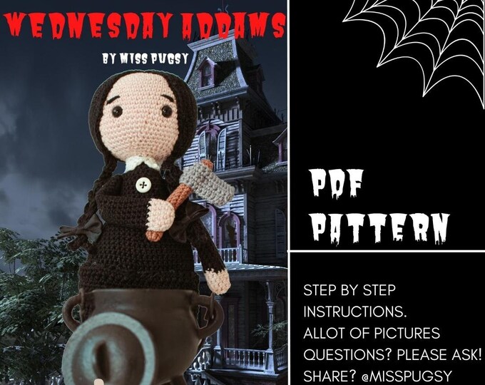 Wednesday Addams Amigurumi Crochet Pattern PDF - Etsy