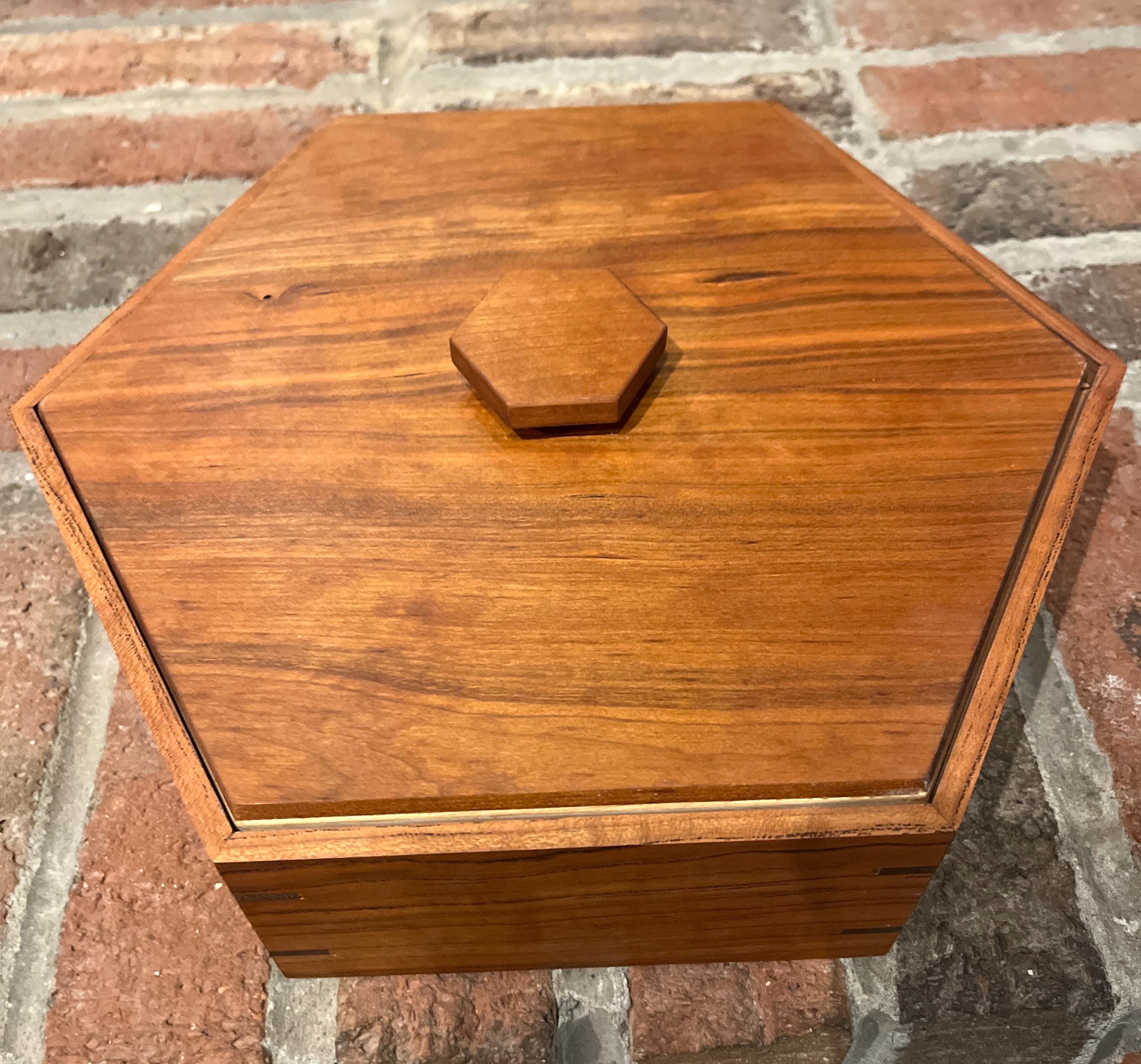 Hexagon Keepsake Box With Cherry Wood - Etsy