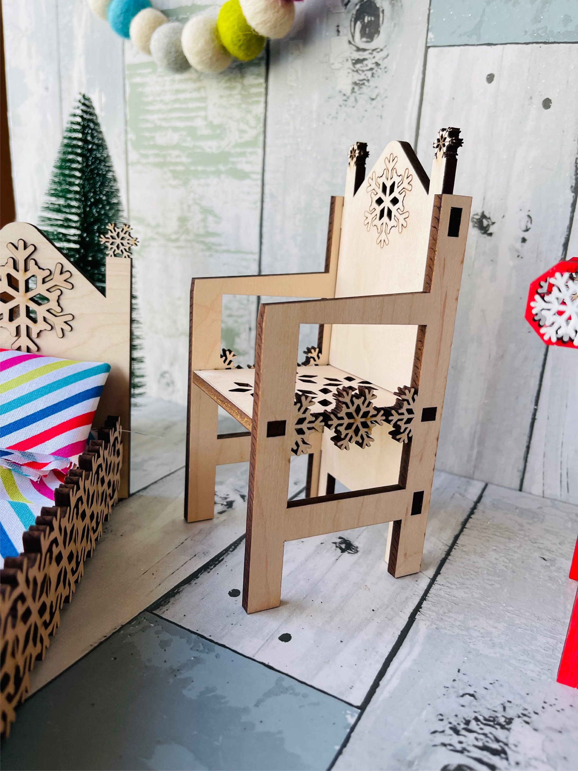 Elf/doll Bed, Chairs, Lamp Laser Cut File - Etsy