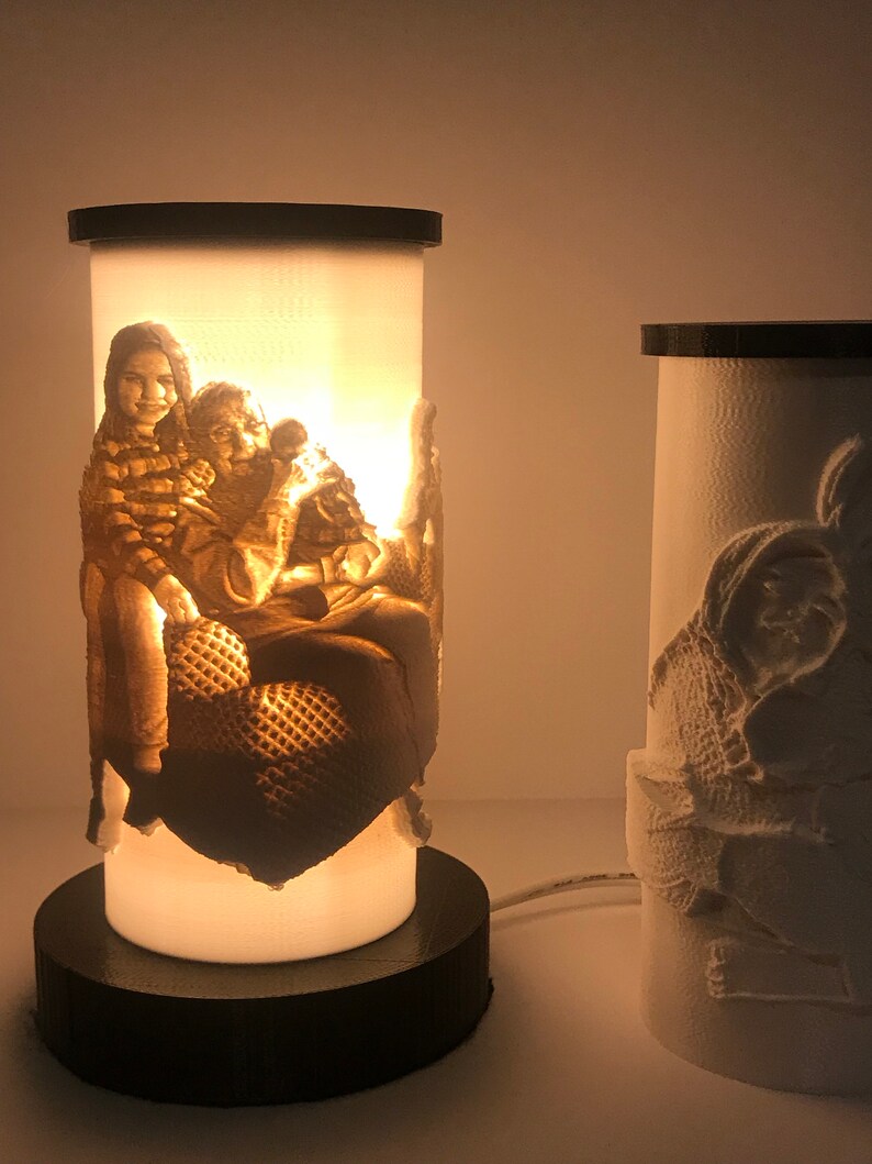 3D Printed Lithograph Keepsake Custom Made Small Candelabra Socket Lamp ...