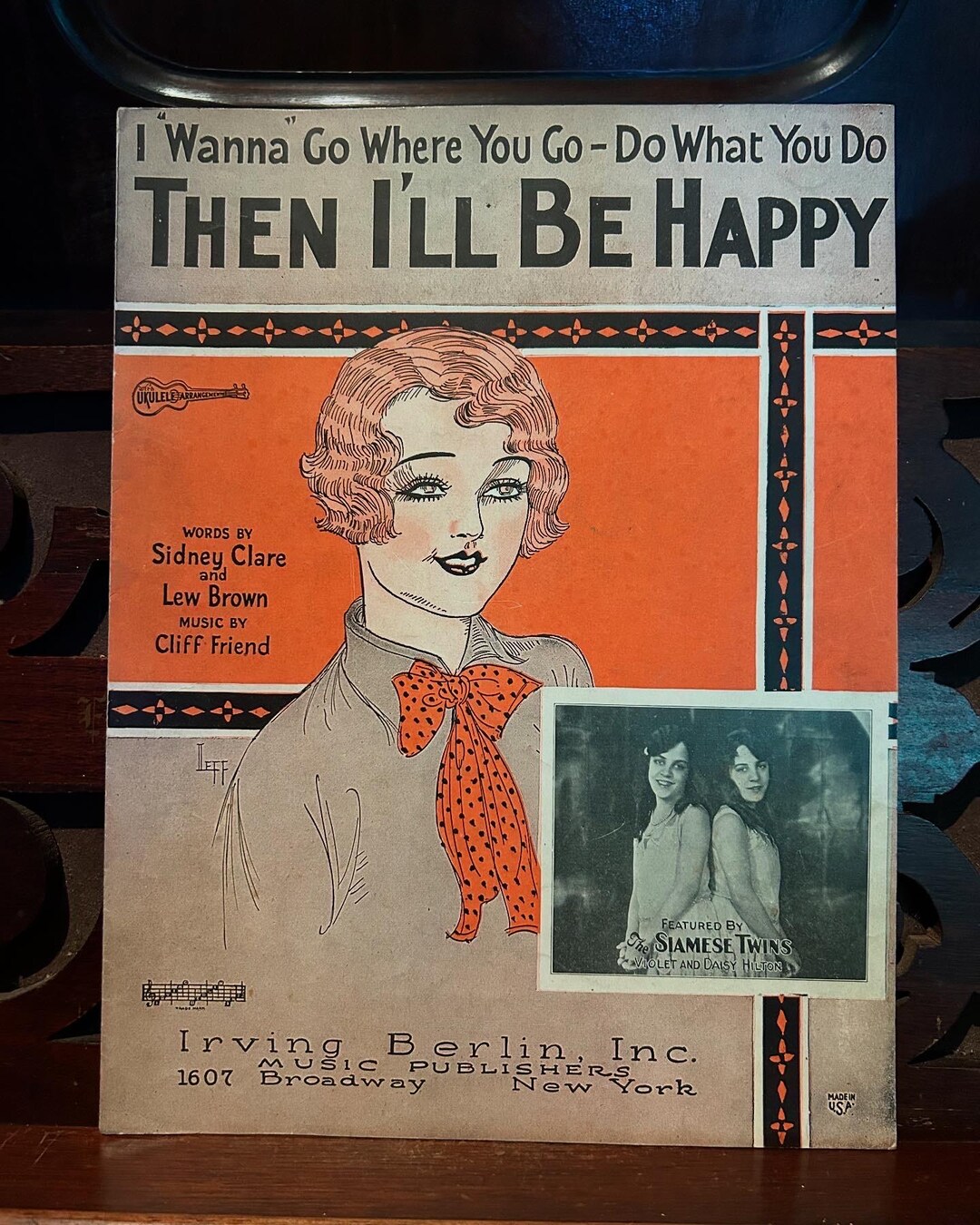Circa 1925 Ukulele Sheet Music Featuring the World Famous Siamese Twins ...