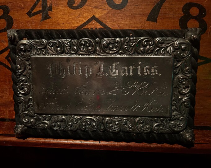 Exceptional Circa 1893 Casket Plaque ODDITIES - Etsy