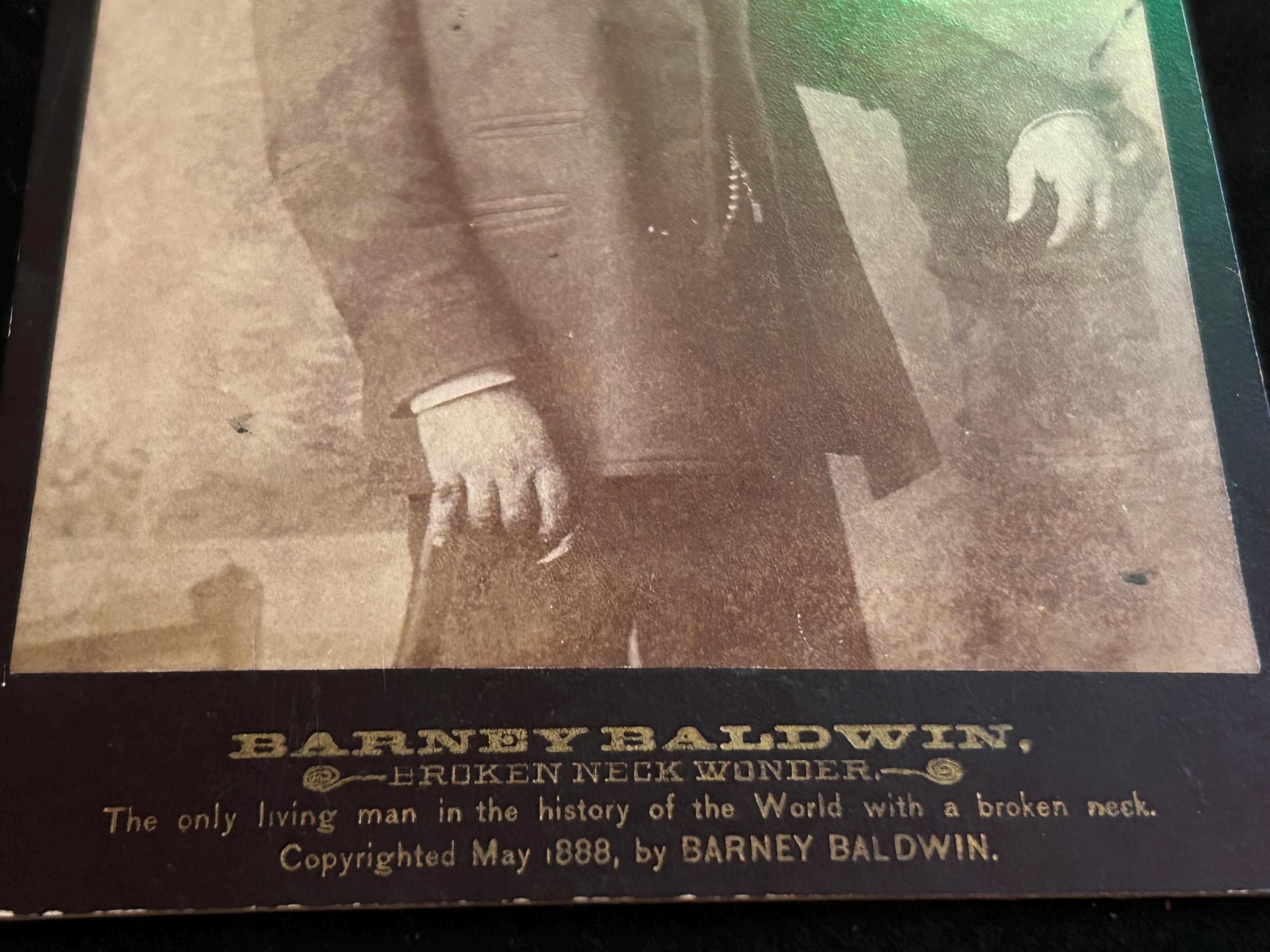 1888 Cabinet Photo of Barney Baldwin, the Broken Neck Wonder. ODDITIES ...