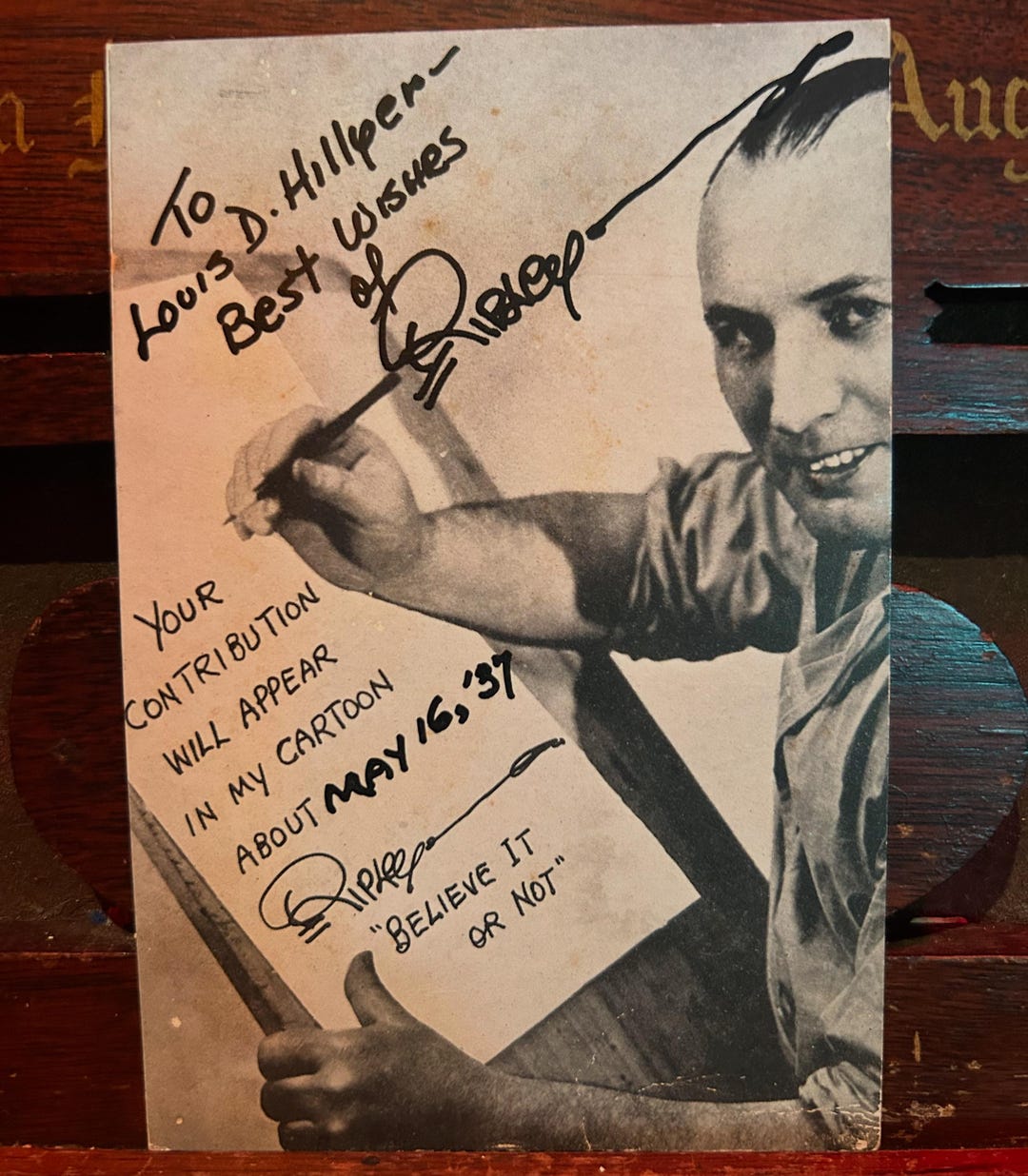 Circa 1937 Signed Photo of Robert Ripley of Ripley’s Believe It or Not ...
