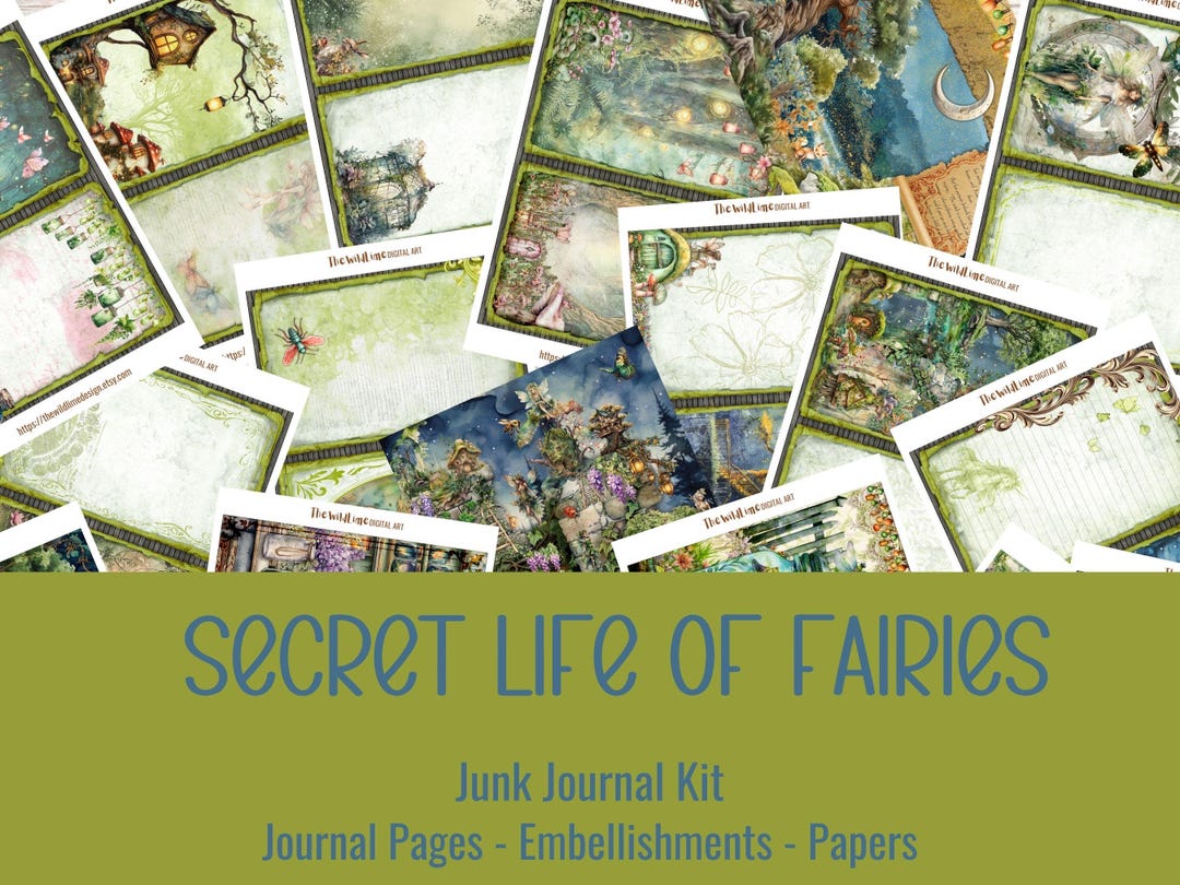 Secret Life of Fairies Junk Journal Kit Printable PDF 31 Vintage Fairy ...