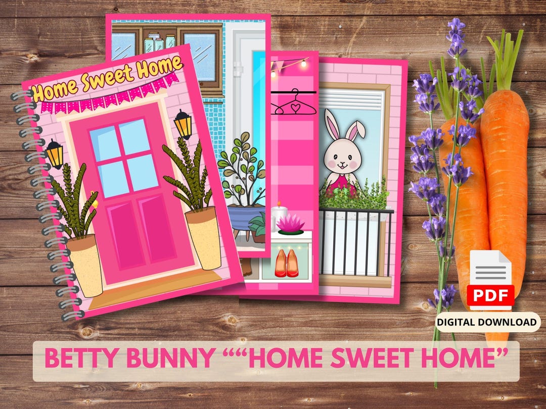 Betty Bunny Interactive Busy Book PDF Printable Dollhouse Activity Book ...